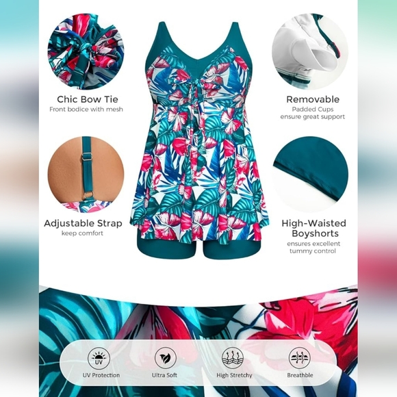 Hanna Nikole | Swim | Hanna Nikole Plus Size Tropical Floral Tankini ...